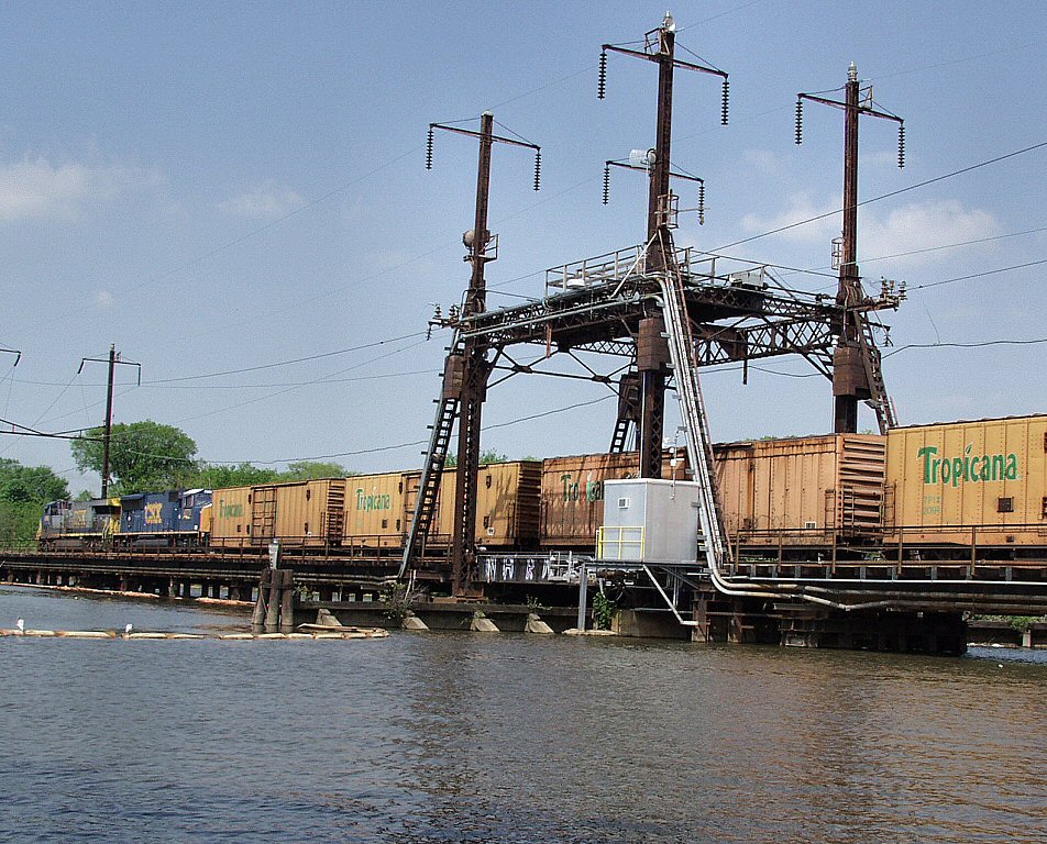 Empty Southbound Tropicana Train Crosses the Anacostia River